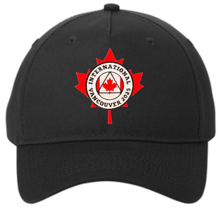 Black Embroidered Maple Leaf Cap - International Convention 2025 ...